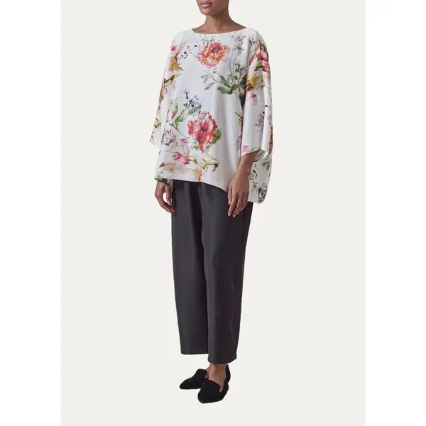 Eskandar A-line Scoop Neck Top Mid Plus Length