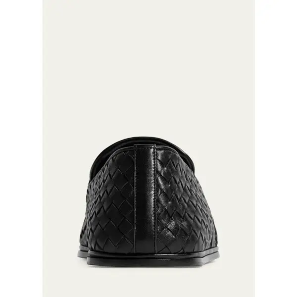 Bottega Veneta Palazzo Intrecciato Leather Square-toe Slippers