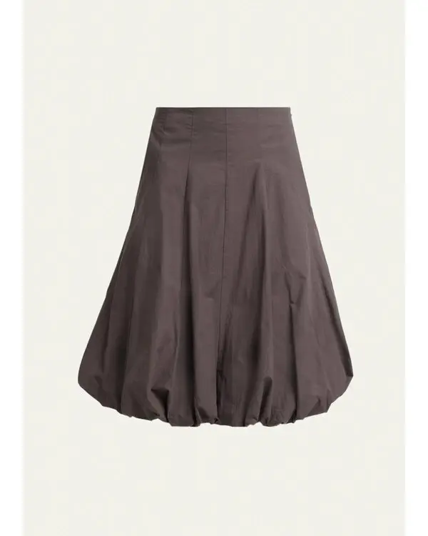 Proenza Schouler White Label Kyra Cotton Bubble Skirt - Coffee