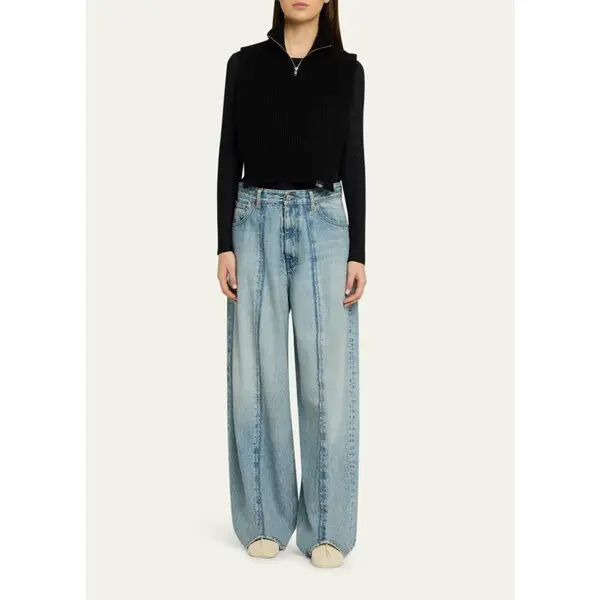 MAISON MARGIELA Cropped Wool-blend Sweater Vest - Black