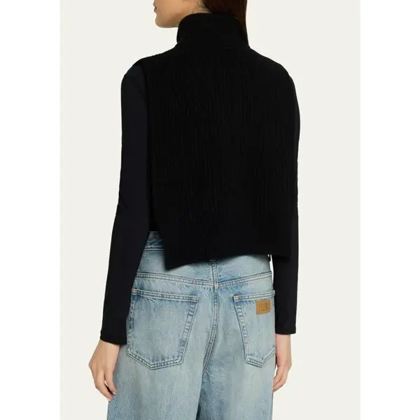 MAISON MARGIELA Cropped Wool-blend Sweater Vest - Black