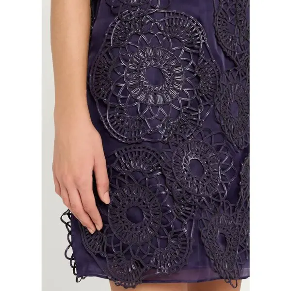 Akris Anemone Aetz Embroidered Organza Sleeveless Mini Dress