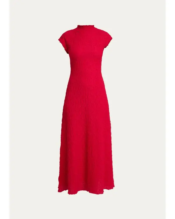 Proenza Schouler White Label Cleo Stretch Jersey Jacquard A-line Midi Dress - Red