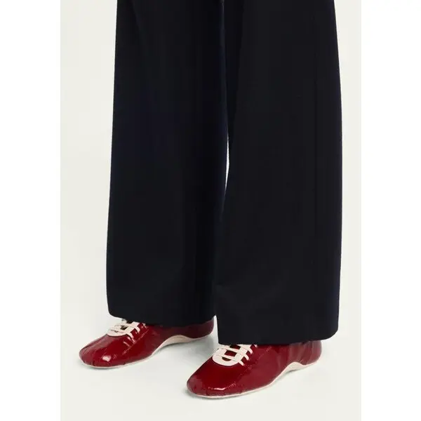 Dries Van Noten Leren Glossy Eel-effect Leather Slim Sneakers
