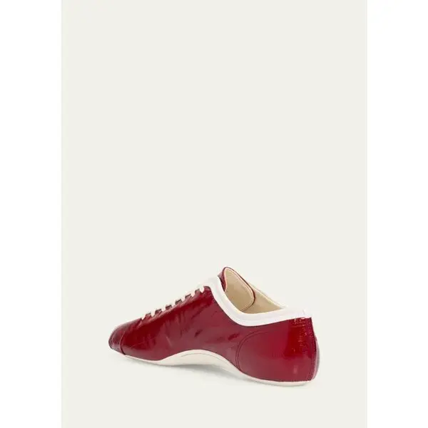 Dries Van Noten Leren Glossy Eel-effect Leather Slim Sneakers
