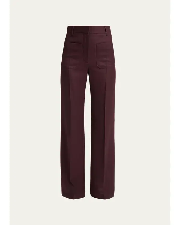 Victoria Beckham Alina Front-pocket Straight-leg Trousers