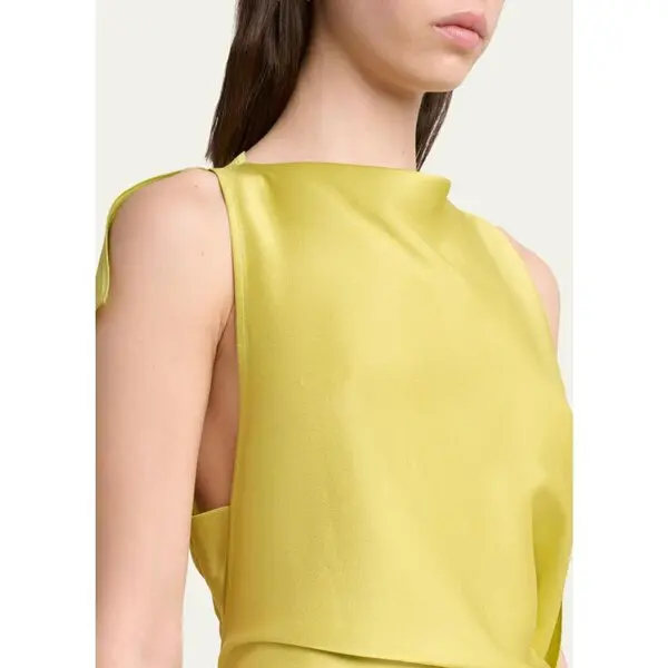 Victoria Beckham Sleeveless Draped Satin Gown