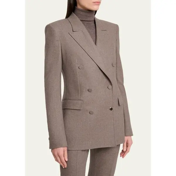Gabriela Hearst Gavin Wool-cashmere Flannel Double-breasted Blazer Jacket