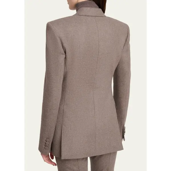 Gabriela Hearst Gavin Wool-cashmere Flannel Double-breasted Blazer Jacket