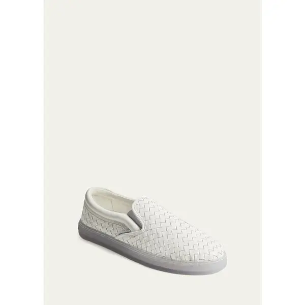 Bottega Veneta Serena Intrecciato Leather Slip-on Sneakers - Ecru