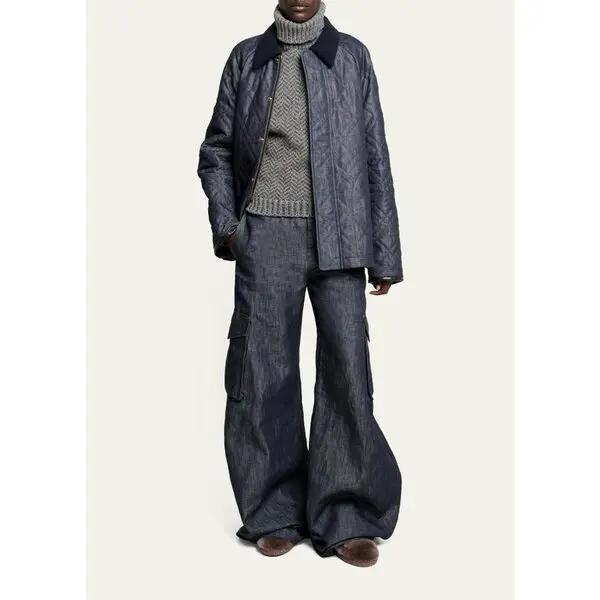 Gabriela Hearst Eos Cotton-linen Sculptural Flared Cargo Pants