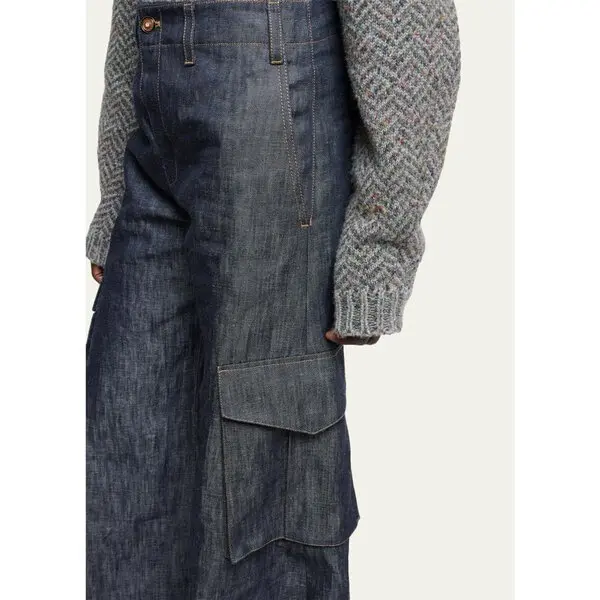 Gabriela Hearst Eos Cotton-linen Sculptural Flared Cargo Pants