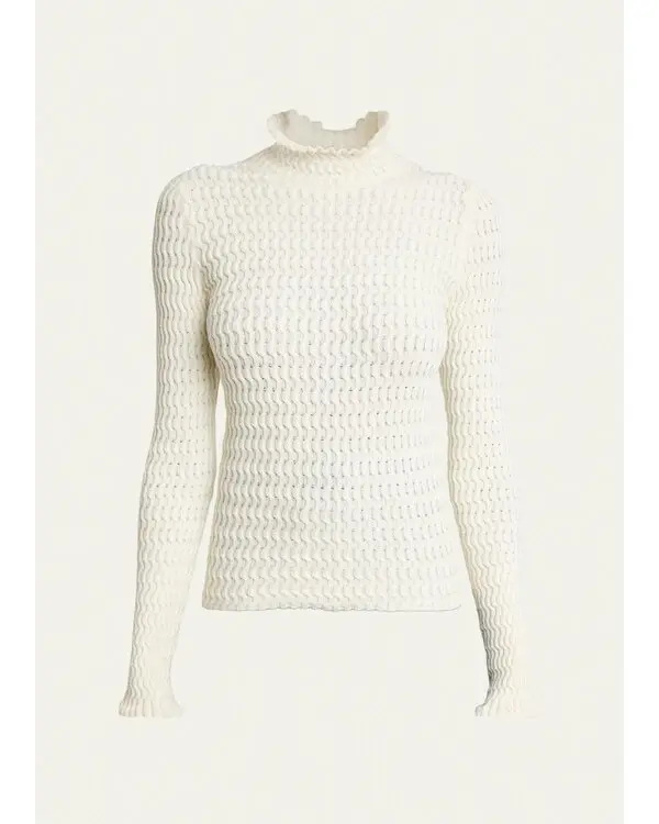 Proenza Schouler White Label Juniper Textured High-neck Sweater - Vanilla