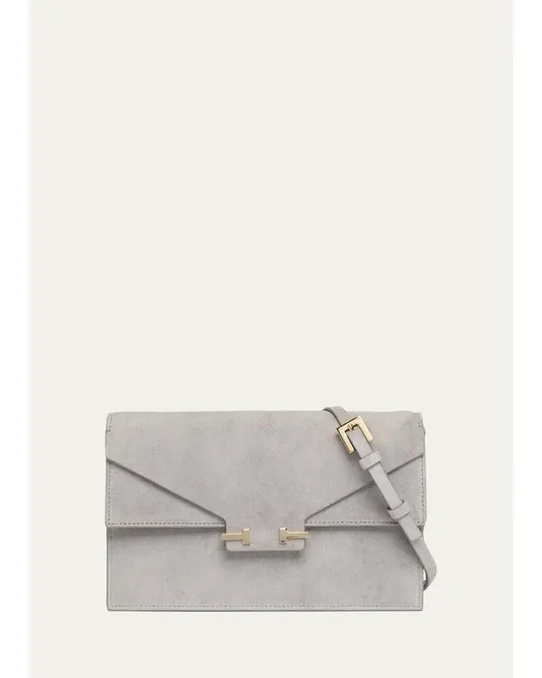 TOM FORD Mini Suede T-clasp Shoulder Bag