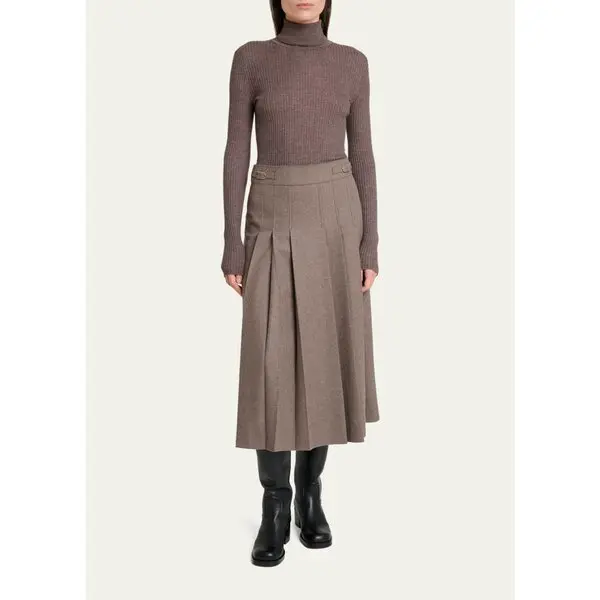 Gabriela Hearst Peppe Turtleneck Cashmere Rib Top