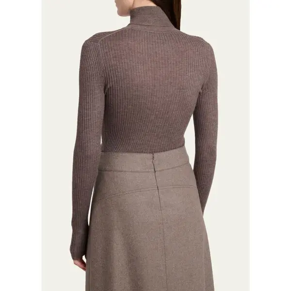 Gabriela Hearst Peppe Turtleneck Cashmere Rib Top