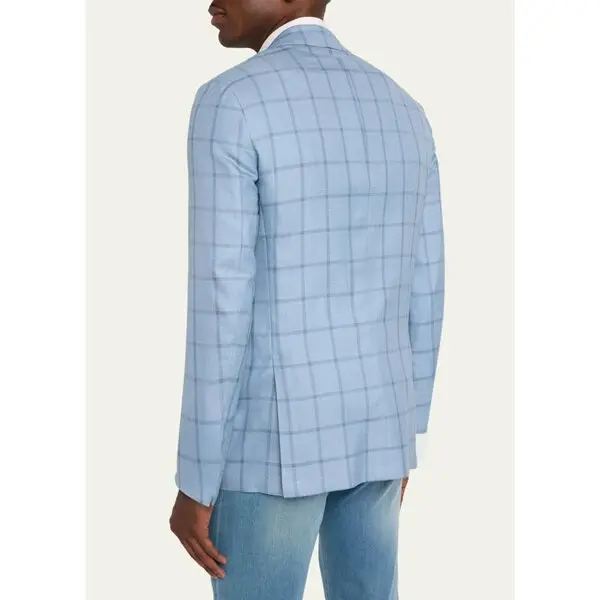 Kiton Windowpane Check Cashmere Sport Coat