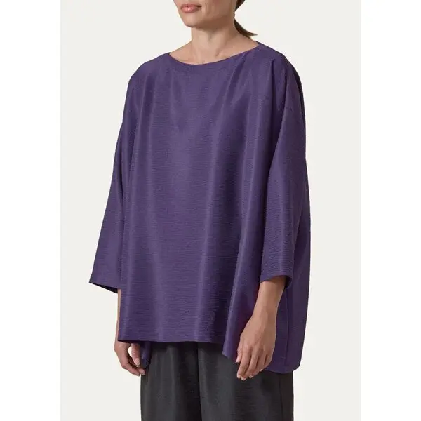 Eskandar Wide A-line Scoop Neck Top Long Length