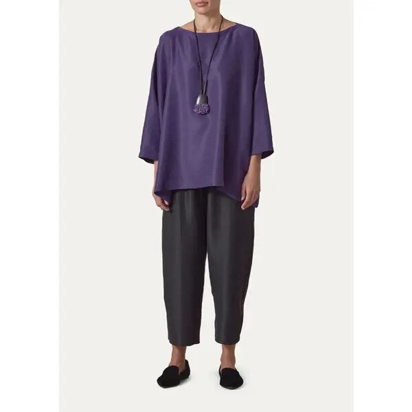 Eskandar Wide A-line Scoop Neck Top Long Length