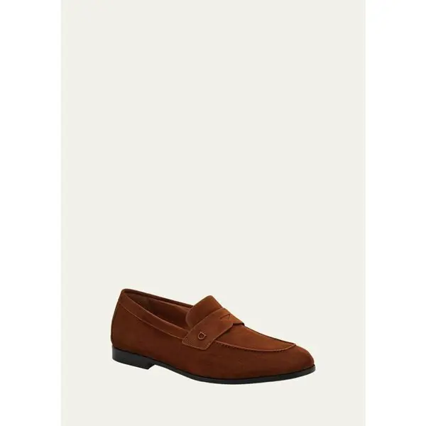 FERRAGAMO Tiberio Soft Suede Penny Loafers