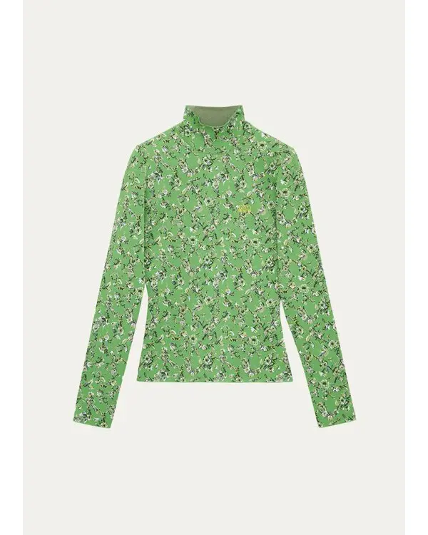Loewe Mock Turtleneck Floral Top
