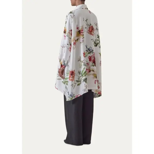 Eskandar Wide A-line Shirt With Collar Long Plus Length