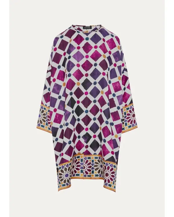 Eskandar Wide Bound Neck Shirt Very Long With Slits