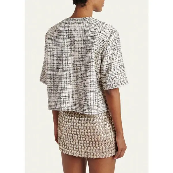 Valentino Garavani Boxy Tweed Short-sleeve Jacket - Vanilla