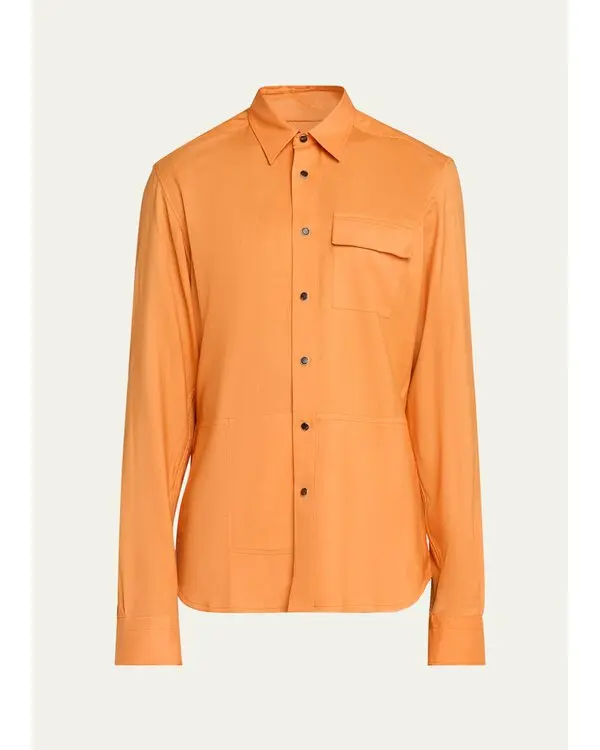 Kiton Cashmere Pocket Snap-placket Shirt