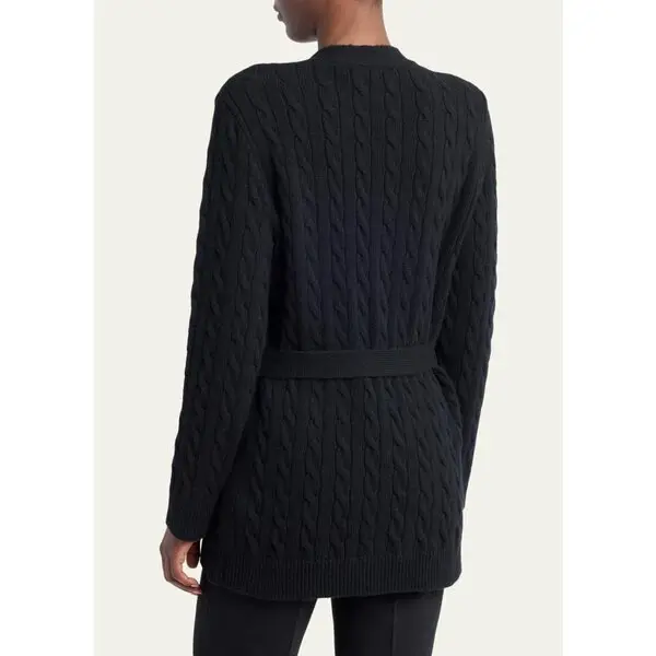 Valentino Garavani V-logo Cashmere Cable Knit V-neck Cardigan