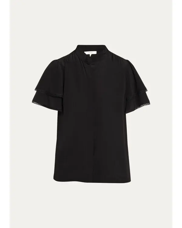 FRAME Arcadia Silk Short-sleeve Top