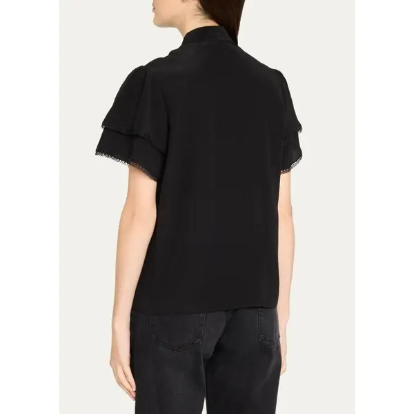 FRAME Arcadia Silk Short-sleeve Top