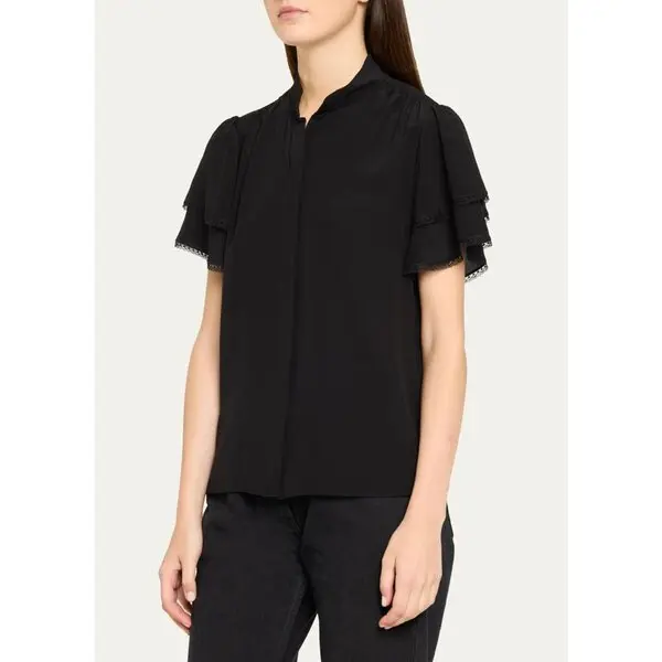 FRAME Arcadia Silk Short-sleeve Top