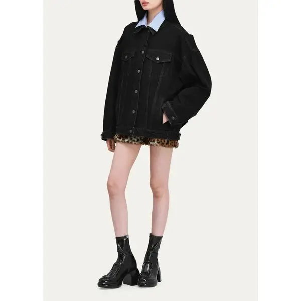 Marc Jacobs Bow Oversized Denim Trucker Jacket