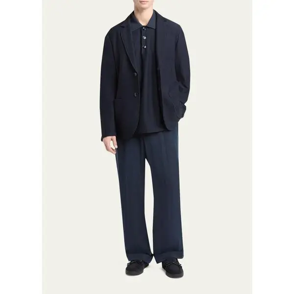 Giorgio Armani Seersucker Patch-pocket Blazer - Midnight