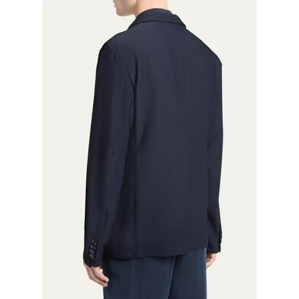 Giorgio Armani Seersucker Patch-pocket Blazer - Midnight