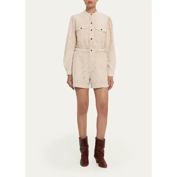 Isabel Marant Étoile Kisha Eyelet-embroidered Twill Shorts