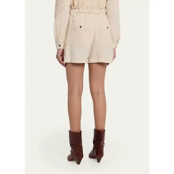 Isabel Marant Étoile Kisha Eyelet-embroidered Twill Shorts