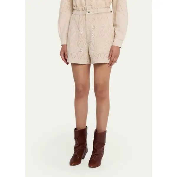 Isabel Marant Étoile Kisha Eyelet-embroidered Twill Shorts