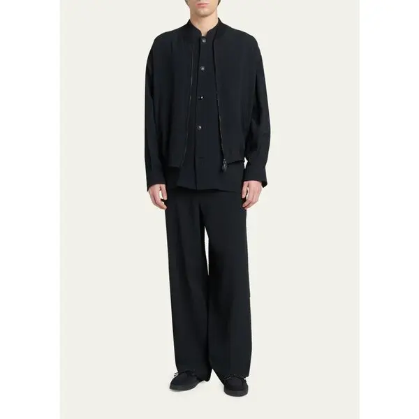 Giorgio Armani Seersucker Full-zip Bomber Jacket