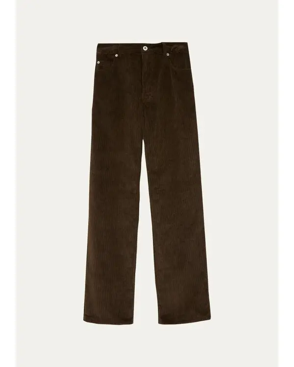 Loewe Mid-rise Corduroy Straight-leg Trousers - Brown