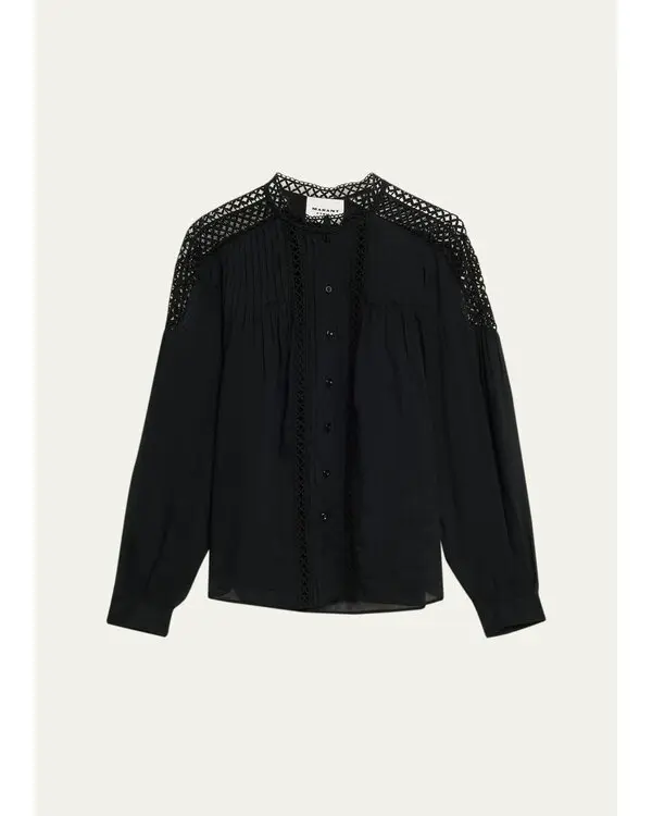 Isabel Marant Étoile Polda Embroidered Georgette Blouse