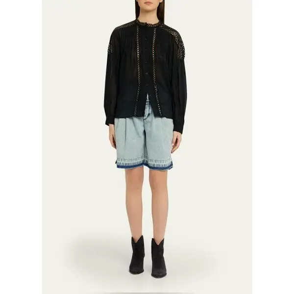 Isabel Marant Étoile Polda Embroidered Georgette Blouse