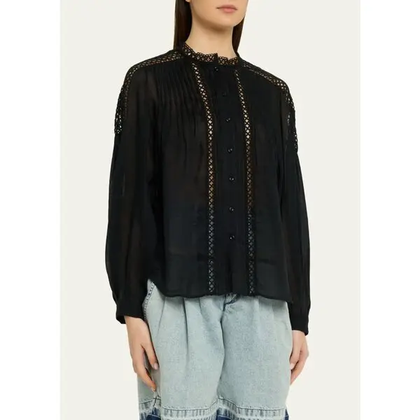 Isabel Marant Étoile Polda Embroidered Georgette Blouse