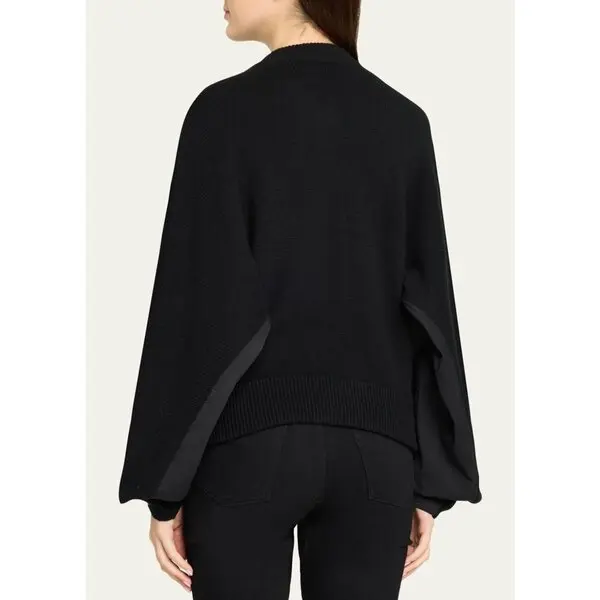 FRAME The Contrast Cashmere Cardigan - Black