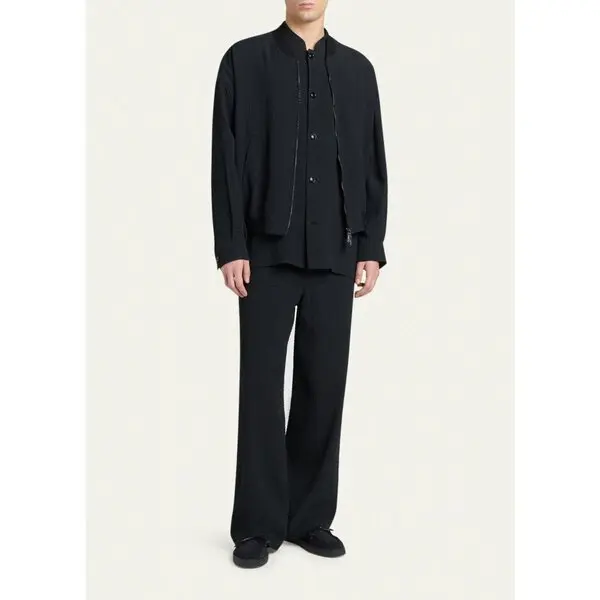Giorgio Armani Seersucker Wide-leg Trousers