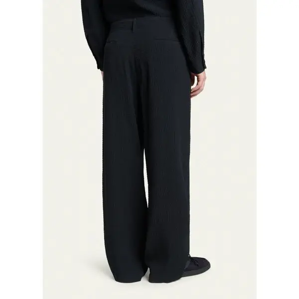 Giorgio Armani Seersucker Wide-leg Trousers