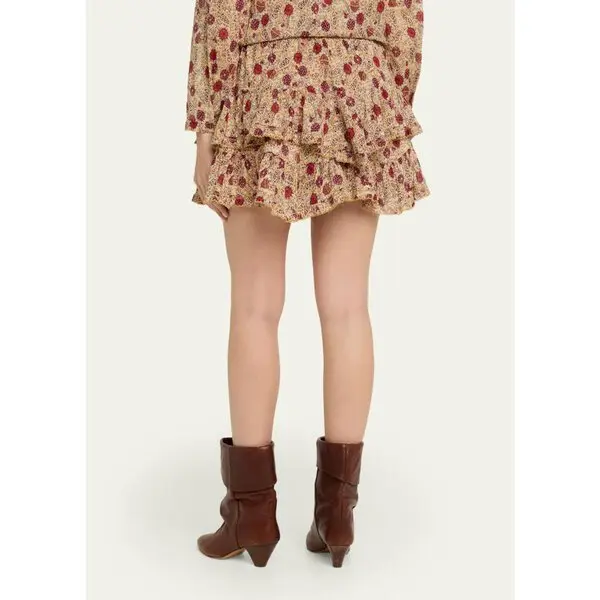 Isabel Marant Étoile Jocadia Floral Ruffled Cotton Miniskirt