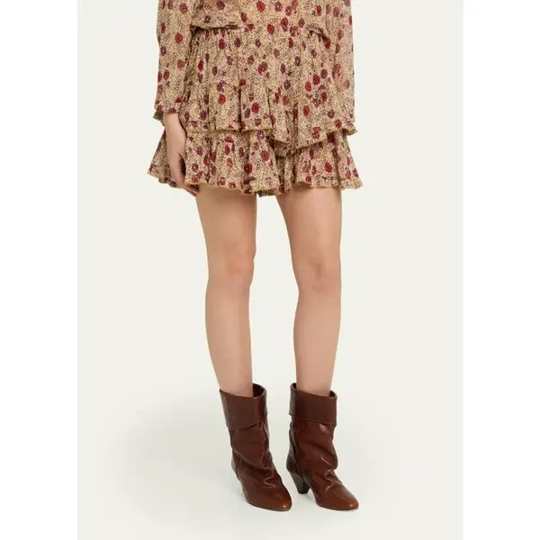 Isabel Marant Étoile Jocadia Floral Ruffled Cotton Miniskirt