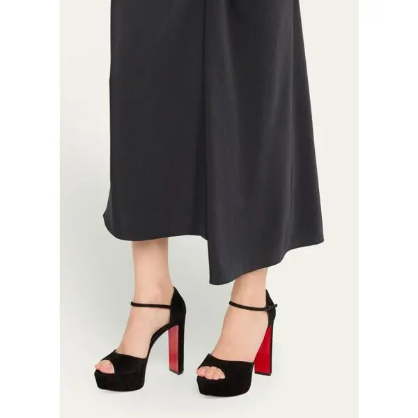 CHRISTIAN LOUBOUTIN 130mm Sandaloo Suede Platform Sandals